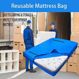 Dofilachy Heavy Duty Mattress Bags for Moving and Storage - Reusable Mattress Protection Cover Bag - King, Queen, Full, Twin Size Mattress Protector with Strong Zipper and Handles (Queen)