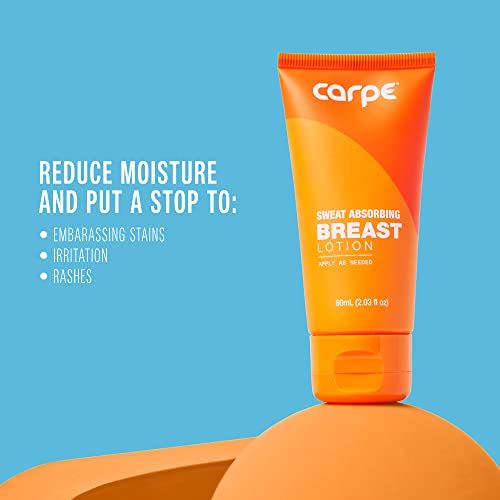 Carpe No-Sweat Breast (Pack of 3) - Helps Keep Your Breasts and Skin Folds Dry - Sweat Absorbing Lotion - Helps Control Under Breast Sweat - Great For Chafing and Stain Prevention