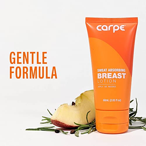 Carpe No-Sweat Breast (Pack of 3) - Helps Keep Your Breasts and Skin Folds Dry - Sweat Absorbing Lotion - Helps Control Under Breast Sweat - Great For Chafing and Stain Prevention