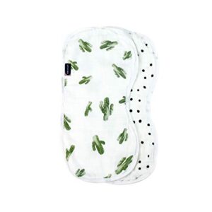 bebe au lait oh so soft muslin baby burp cloth set, saguaro and dottie