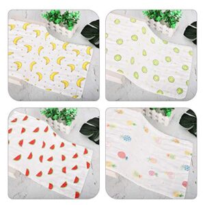 Accmor Baby Burp Cloths, 4 Pack Muslin Burp Cloths, Baby Burp Rags, 6 Layers Extra Absorbent and Soft Large 100% Cotton Burp Cloths