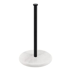 kitchen paper towel holder standing with marble base for standard or jumbo-sized rolls, matte black kph100-bk