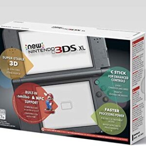 New Nintendo 3DS XL Black Handheld Console and AC Adapter. (Renewed)