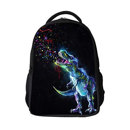 SARA NELL Kids Dinosaur School Backpack Tyrannosaurus Rex Dinosaur Sparkles in Space School Bags Girls Boys Bookbags for Children Elementary Students