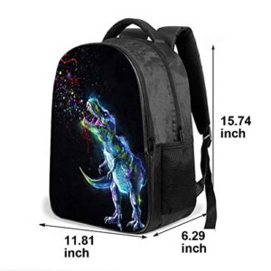 SARA NELL Kids Dinosaur School Backpack Tyrannosaurus Rex Dinosaur Sparkles in Space School Bags Girls Boys Bookbags for Children Elementary Students