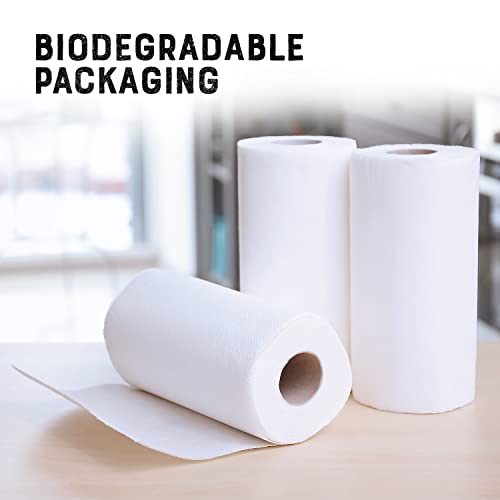 Bamboo Paper Towels - 2 Rolls of Paper Towels - 2-Ply Made From Tree-Free, 100% Bamboo Fibers - Eco-Friendly, 100% Biodegradable Packaging - Silky, Soft, and Sustainable Packaging May Vary