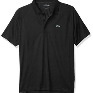 Lacoste Men's Sport Short Ultra Dry-Raglan Sleeve Polo, Black, X-Large