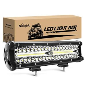 nilight led light bar 12inch 300w triple row flood spot combo 30000lm bar driving boat lighting led off road lights for trucks,2 years warranty