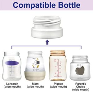 Maymom Bottle Thread Changer Compatible with Spectra 9 Plus Spectra S1 Spectra S2 Flange, Maymom Widemouth Flange, Avent Flange, Compatible with Lansinoh Bottle, Mam Bottle, Pigeon Bottle; 4pc/pk