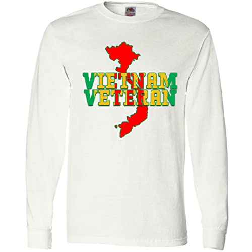 inktastic Vietnam Veteran in Green Gold and Red Long Sleeve T-Shirt XX-Large 0020 White 3901e