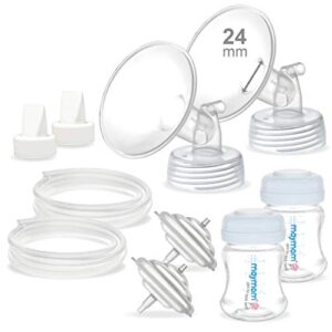 maymom pump parts compatible with ameda mya/ameda mya pro breastpump 24mm flange valve tube bottle backflow protector, not original ameda mya breast pump accessories replacement for ameda mya bottle