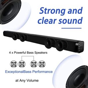 keatalker Sound Bar Portable Soundbar for Home Theater Wireless Speakers 3D Surround Sound with Built-in Subwoofers for TV PC Phones Tablets with Remote Control(37")