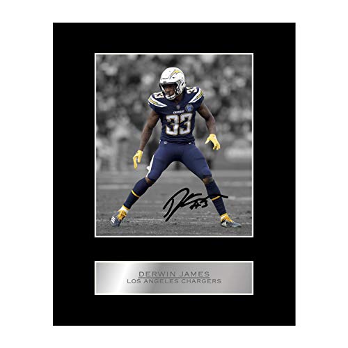 iconic pics Derwin James Print Signed Mounted Photo Display #02 Printed Autograph Picture Print