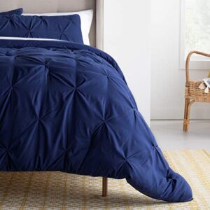 LINENSPA All Season Hypoallergenic Down Alternative Microfiber Comforter, Oversized Queen, Dark Blue