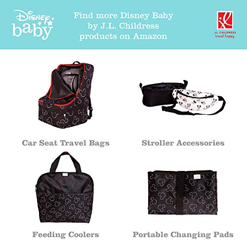 J.L. Childress Disney Baby Gate Check Bag for Single Umbrella Strollers - Disney Stroller Bag for Airplane - Stroller Travel Bag for Airplane - Red, Mickey Mouse