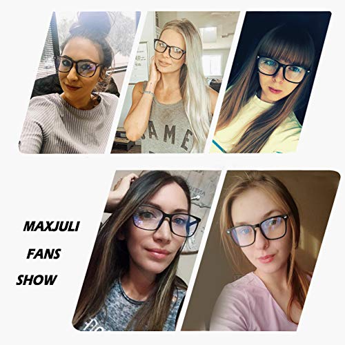 MAXJULI Blue Light Blocking Glasses,Computer Reading/Gaming/TV/Phones Glasses for Women Men(Matt Black)