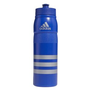 adidas 750 ml (28 oz) stadium refillable plastic sport water bottle, bold blue/silver metallic, one size