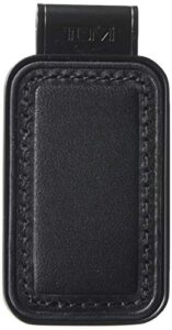 tumi - nassau monogram patch money clip wallet for men - black smooth