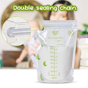 Breastmilk Storage Bags 110 Count 8 OZ 250ML Milk Freezer Bags for Breastfeeding Milk Storage Bag Leak Proof Double Zipper Seal