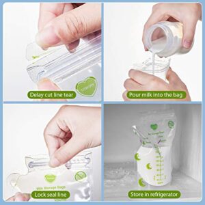 Breastmilk Storage Bags 110 Count 8 OZ 250ML Milk Freezer Bags for Breastfeeding Milk Storage Bag Leak Proof Double Zipper Seal