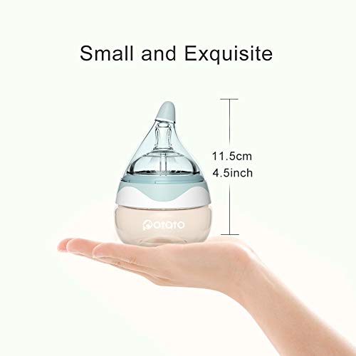 Breast Milk Baby Bottles for Newborn Baby PPSU Anti Colic Infant Bottles Wide Neck Breast-Like Nipple Slow Flow Breastfeeding Toddler Bottles-2pack (2.5oz/pc Blue)