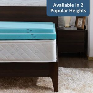 Momend 2Inch Memory Foam Mattress Pad Twin XL, Cooling Gel-Infused Extra Long Single Bed Topper for College Dorm