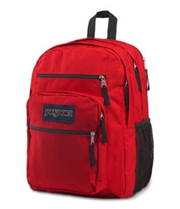 jansport big laptop backpack for college - computer bag with 2 compartments, ergonomic shoulder straps, 15” laptop sleeve, haul handle - book rucksack, red tape