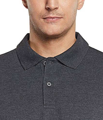 TSLA Men's Cotton Pique Polo Shirts, Classic Fit Short Sleeve Solid Casual Shirts, Performance Stretch Golf Shirt, Cotton Blend Polo Charcoal, X-Large