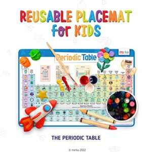 merka Kids Placemat Educational Placemats Periodic Table for Kids Chemistry Learning Placemat Kids Placemat for Dining Table