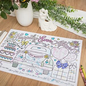 Tiny Expressions – Wedding Activity Placemats for Kids (Pack of 12 Wedding Placemats) | Coloring Activity Paper Mats for Kids Table | Disposable Bulk Bundle Set (12 Paper Placemats)