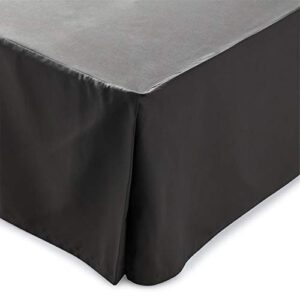 Linenspa 14 Inch Wrinkle and Fade Resistant-Machine Washable-Easy Use Pleated Microfiber Bed Skirt, Queen, Graphite