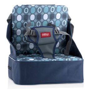 nuby easy go safety lightweight high chair booster seat, great for travel, blue