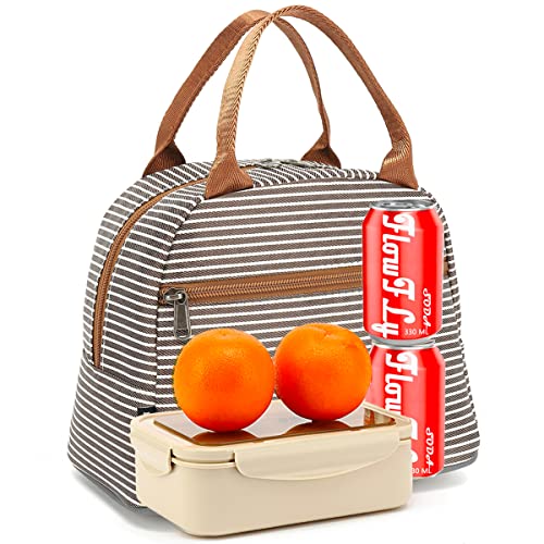 FlowFly Lunch Bag Tote Bag Lunch Organizer Lunch Holder Insulated Lunch Cooler Bag for Women/Men,Coffee