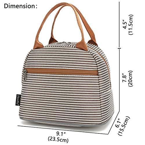 FlowFly Lunch Bag Tote Bag Lunch Organizer Lunch Holder Insulated Lunch Cooler Bag for Women/Men,Coffee