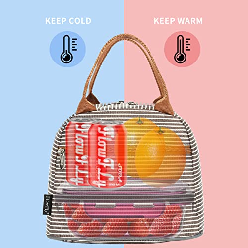 FlowFly Lunch Bag Tote Bag Lunch Organizer Lunch Holder Insulated Lunch Cooler Bag for Women/Men,Coffee