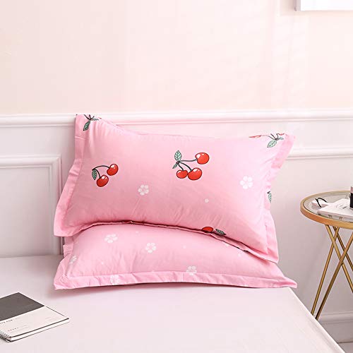 LAMEJOR Duvet Cover Set Queen Size Red Cherry/Floral Pattern Reversible Luxury Soft Bedding Set Comforter Cover (1 Duvet Cover+2 Pillowcases) Pink