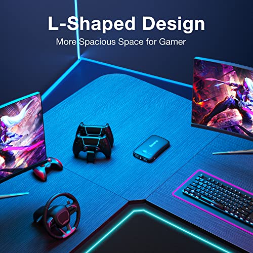 Mr IRONSTONE L Shaped Gaming Desk Corner Computer Desk, Home Office Desks Writing Workstation with Large Monitor Stand, Easy to Assemble (Black,51 Inch)