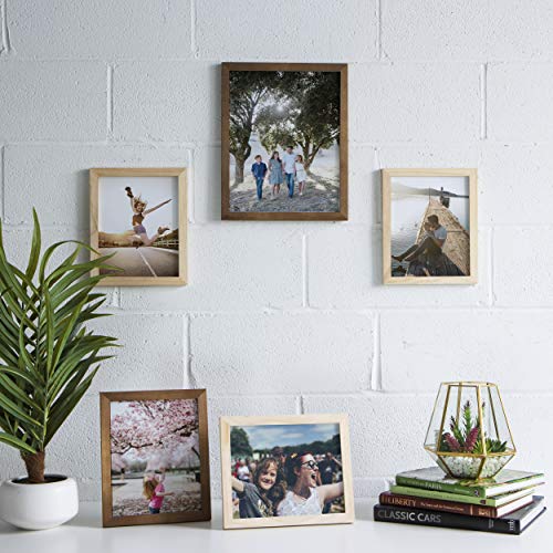 Wallniture Alps DIY Wall Decor 8x10 Craft Picture Frames Table Top Display or Wall Mount, Set of 6 Natural Finish