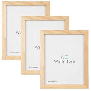 wallniture alps diy wall decor 8x10 craft picture frames table top display or wall mount, set of 3 natural finish