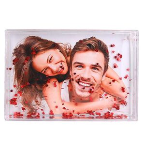 Glitter Picture Frame Liquid Best Friends Acrylic Floating Water Personalized Snow Globe Photo Frame Cute Family Couple Custom Gift