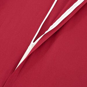 Amazon Basics Lightweight Microfiber 2-Piece Duvet Cover Set with Zipper Closure, Twin/Twin XL, Burgundy, Solid