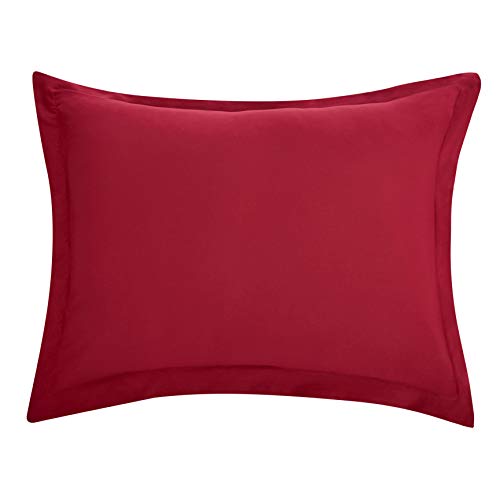 Amazon Basics Lightweight Microfiber 2-Piece Duvet Cover Set with Zipper Closure, Twin/Twin XL, Burgundy, Solid