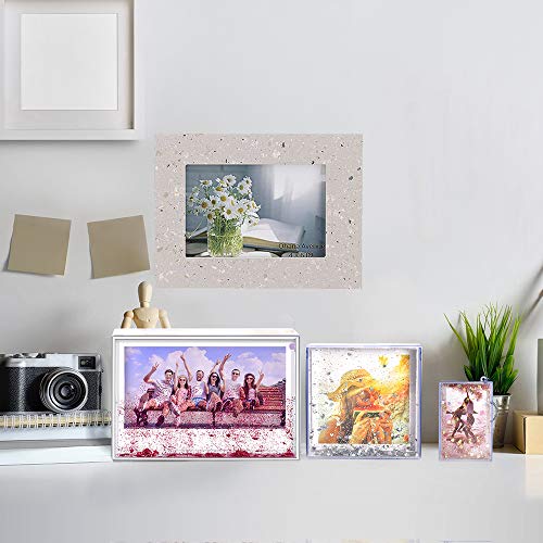 XIDENGLONG 4x6 Glitter Picture Frame Acrylic Picture Frame Liquid Snow Globe Photo Frames for Friends Family Couples Gift for Women (Red Star)