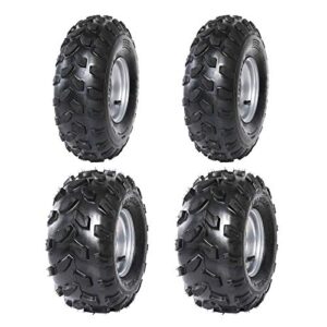 wphmoto 2pcs 19x7-8 front and 2pcs 18x9.5-8 rear tubeless wheel tire with rim for atv go kart quad bike 4 wheelers