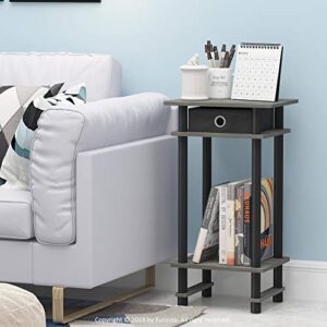 Furinno Turn-N-Tube Tall End Table, French Oak Grey/Black/Black