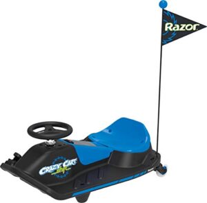 razor crazy cart shift for kids ages 6+ (low speed) 8+ (high speed) - 12v electric drifting go kart for kids - high/low speed switch and simplified drifting system, for riders up to 120 lbs,black/blue