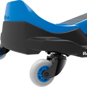 Razor Crazy Cart Shift for Kids Ages 6+ (Low Speed) 8+ (High Speed) - 12V Electric Drifting Go Kart for Kids - High/Low Speed Switch and Simplified Drifting System, for Riders up to 120 lbs,Black/Blue