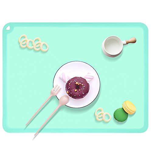 Silicone Non-Slip Baby Placemat, Children Place mat for Kids Baby Toddlers, BPA Free Children’s Dining Food Mat - Baby Green