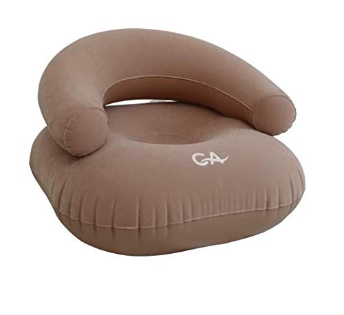 Comfort Axis Indoor/Outdoor Inflatable Lounge Chair, Perfect for Kids Rooms, Camping or Home, Design for Kids, Cappuccino, 23.5" by 23.5" by 16"