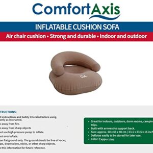 Comfort Axis Indoor/Outdoor Inflatable Lounge Chair, Perfect for Kids Rooms, Camping or Home, Design for Kids, Cappuccino, 23.5" by 23.5" by 16"